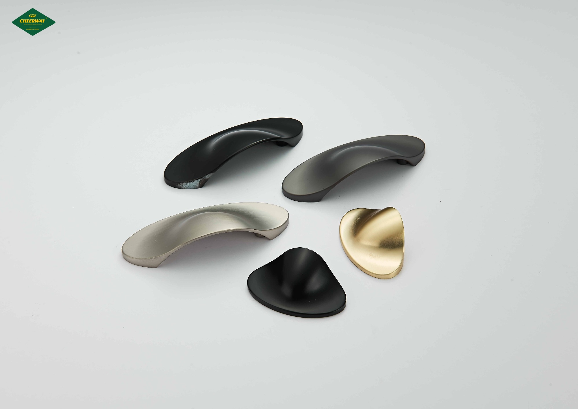 Zinc alloy cabinet handle, door and window, semi-circular shell handle ...